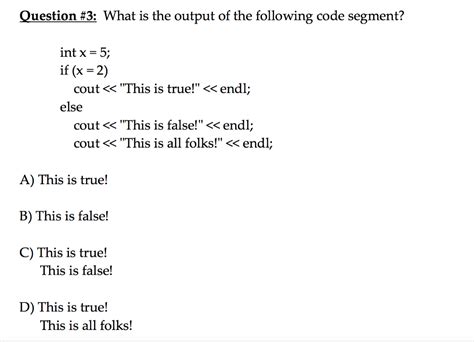 solved question 3 what is the output of the following code