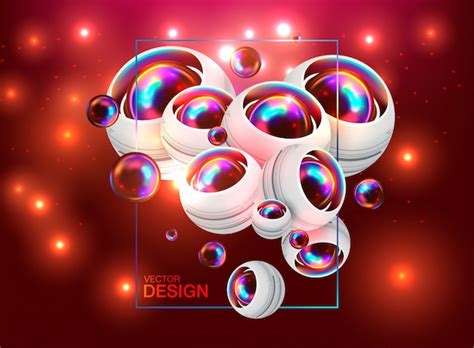 premium vector abstract background with dynamic 3d spheres