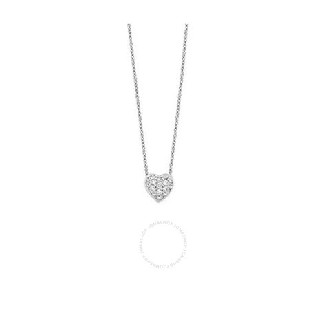 Roberto Coin 18k White Gold Tiny Treasures Small Diamond Heart Necklace
