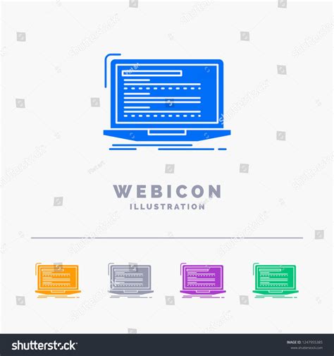 code coding computer monoblock laptop 5 stock vector royalty free