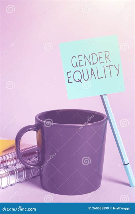 Text Sign Showing Gender Equality Word Written On Access To Same Privilege Given To Both Men