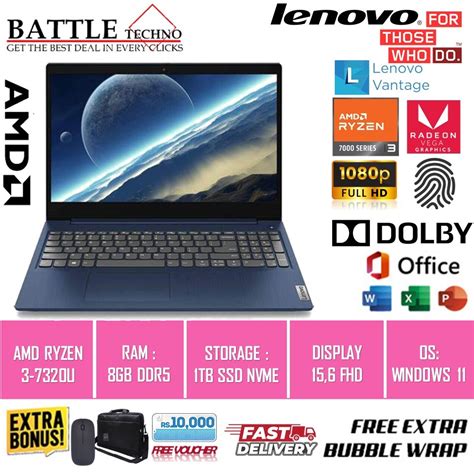 Jual LAPTOP GAMING MURAH LENOVO IDEAPAD SLIM 1 15 AMD RYZEN 3 7320U RAM 8GB SSD 1TB 15 6 FHD FP
