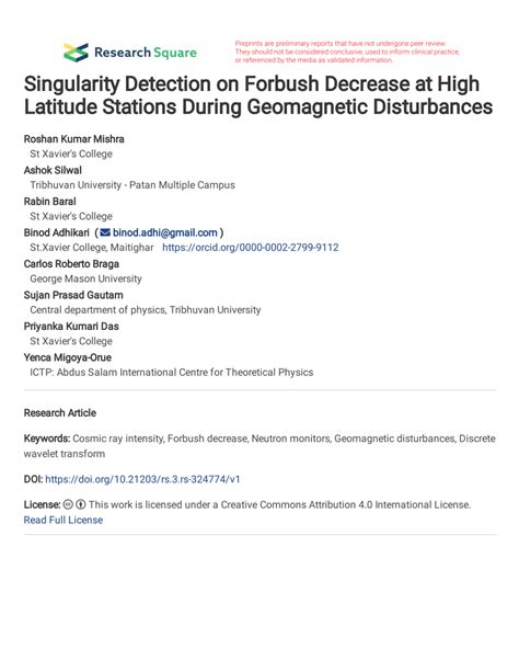 Pdf Wavelet Analysis Of Forbush Decrease At High Latitude Stations