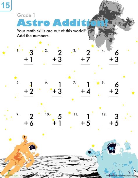 Rocket Math Addition Worksheets 1st Grade Workssheet List