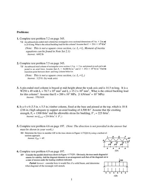 axial loading architectural structures assignment docsity