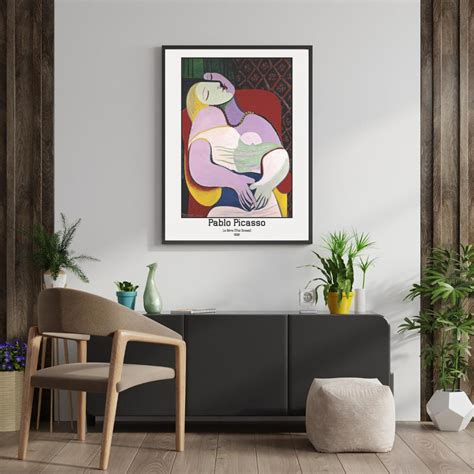 Picassos Le Rêve Art Print Colorful Cubist Portrait Modern Wall