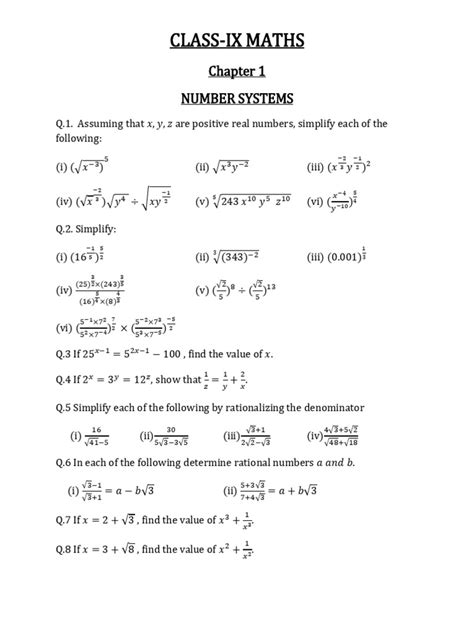 Class 9 Maths Extra Questions Pdf Pdf Mathematical Notation