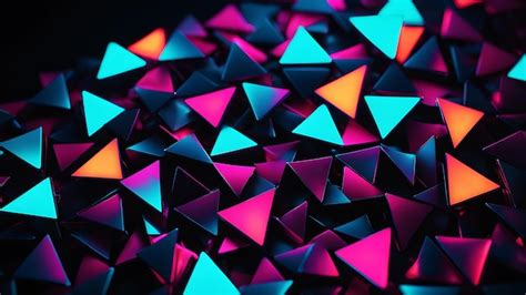 Premium Photo Create An Abstract Background Using Interlocking Triangles In Vibrant Neon Colors
