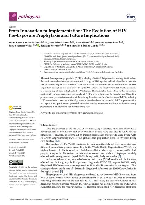 Pdf From Innovation To Implementation The Evolution Of Hiv Pre