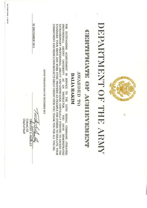Army Certificate Pdf