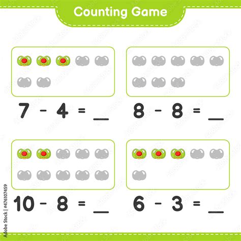 Count And Match Count The Number Of Pacifier And Match With The Right Numbers Educational