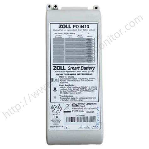 Zoll M Series Defibrillator Pd4410 Battery Module Rechargeable Lithium