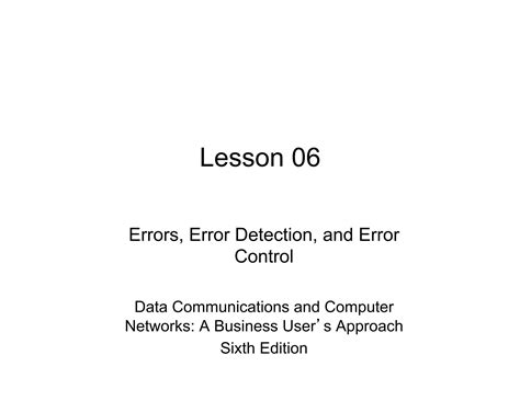 Errors Error Detection And Error Control Pdf