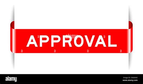 Red Color Inserted Label Banner With Word Approval On White Background Stock Vector Image And Art