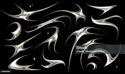 Set Of Neotribal Metallic Elements Stock Illustration Download Image