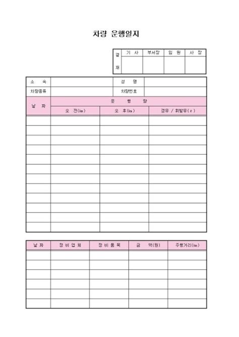 정비내역서 샘플 양식 자료입니다 네이버 블로그
