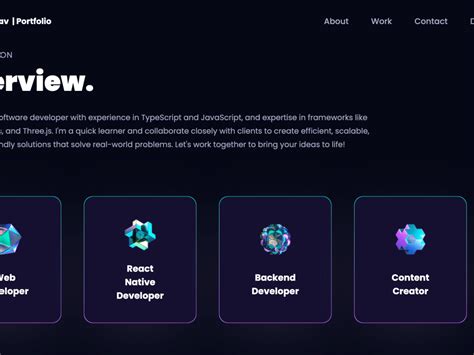 a 3d portfolio from three js and react technology upwork