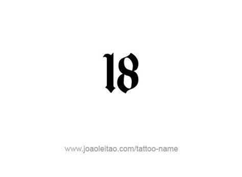 Desenho De Tatuagem Do Número 18 Dezoito Tatuagem Com Nome Eighteen