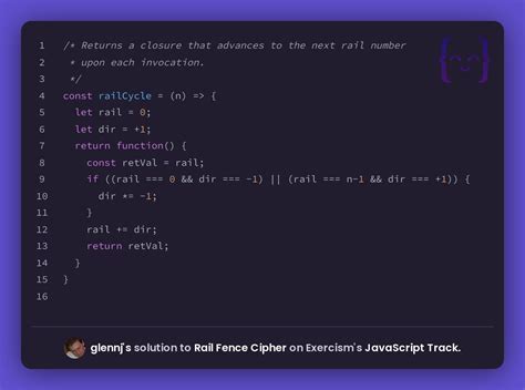 Glennjs Solution For Rail Fence Cipher In Javascript On Exercism
