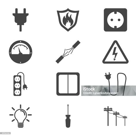 전기 아이콘입니다 흰색 바탕에 평면 스타일에서 벡터 일러스트 레이 션 공구상자에 대한 스톡 벡터 아트 및 기타 이미지 공구상자 과학 실험 광학 작용 Istock