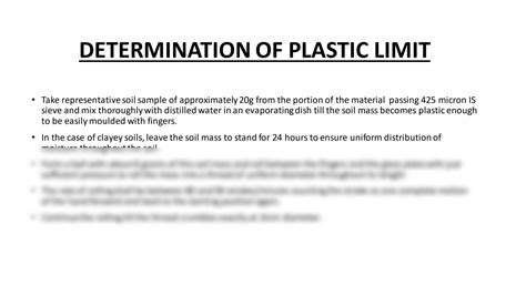 SOLUTION Determination Of Plastic And Shrinkage Limit Of Soil Studypool
