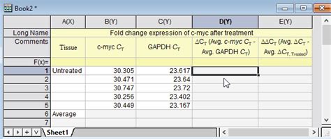 help online origin help using a formula to set cell values