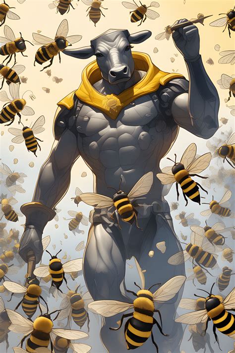 ai minotaur vs bee by taschentuch on deviantart