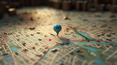 Premium Photo Gps Map Pointer On Map Realistic Navigation Concept Al Generated