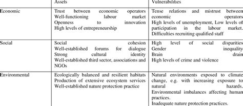examples of assets and vulnerabilities per dimension download