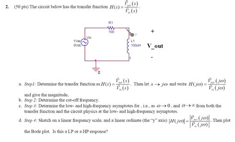 solved the circuit below has the transfer function h s
