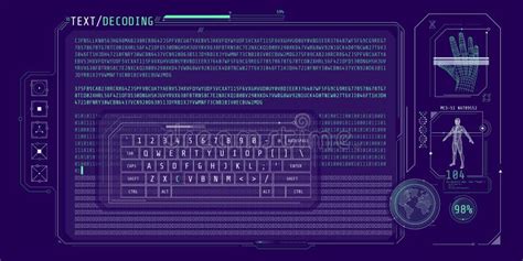 Data Entry And Text Decoding On Futuristic Interface Screen Stock Vector Illustration Of