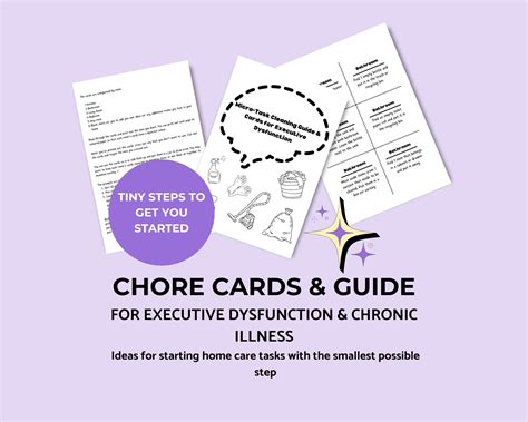 Printable Chore Cards For Executive Dysfunction Adhd Cleaning Guide Etsy