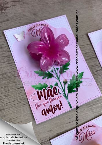 Card Para Mini Presilhas De Flor Feliz Dia Das Mães Crisolarts