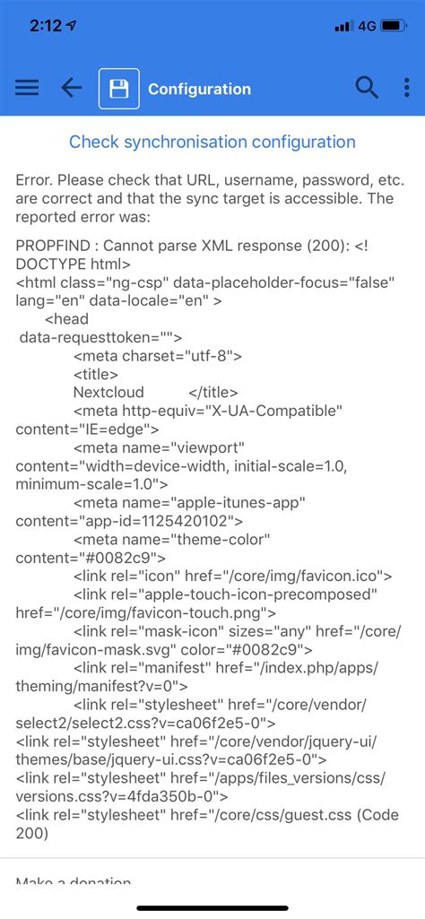 Solved Unable To Sync Joplin On Ios With Nextcloud Cannot Parse Xml Response 200 · Issue