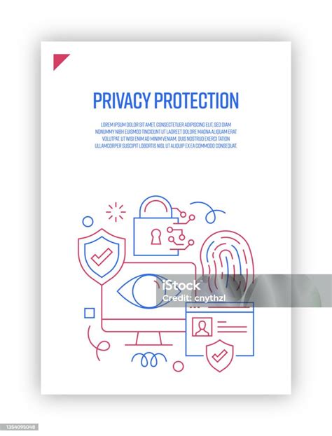 Vector Set Of Illustration Privacy Protection Concept Line Art Style