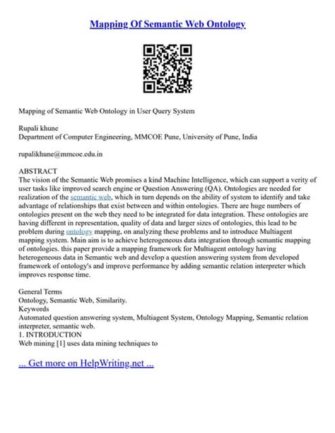mapping of semantic web ontology pdf
