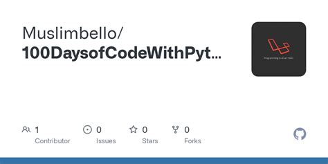 Github Muslimbello100daysofcodewithpython