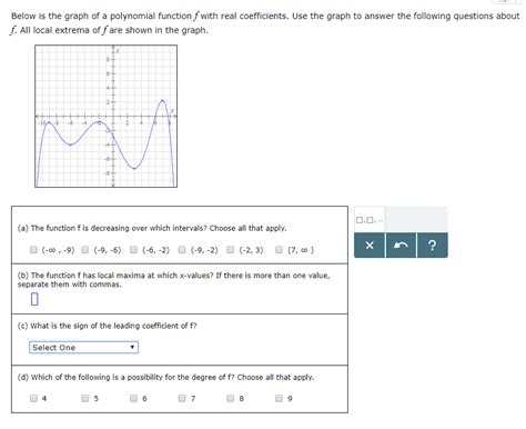 solved below is the graph of a polynomial function f with