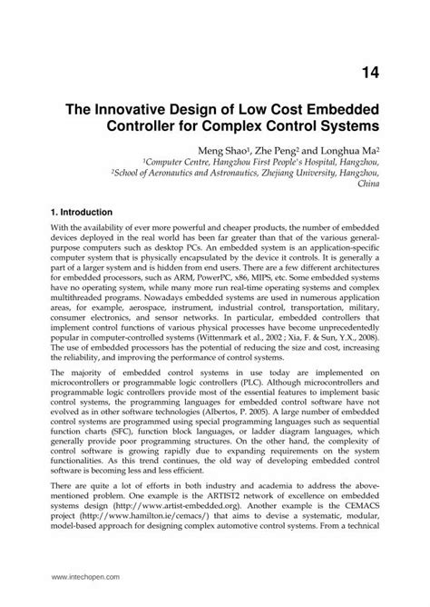 pdf the innovative design of low cost embedded controller for complex