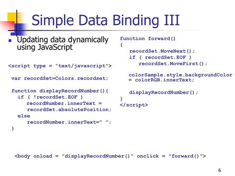 PPT Chapter 16 DHTML Data Binding PowerPoint Presentation Free Download ID 6082406