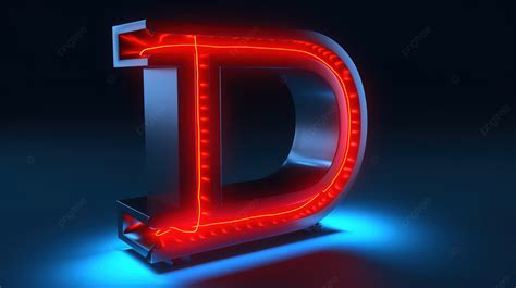 3d 네온 레드 렌더링으로 파란색 점등 문자 D 네온 램프 네온 편지 형광등 배경 일러스트 및 사진 무료 다운로드 Pngtree