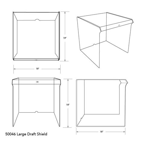 Acrylic Draft Shield Hood Large 18 X 18 X 21
