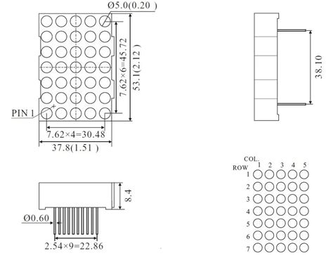 5×7 Matrix 2 Inch Dual Color Asina Tronics Shenzhen Co Ltd