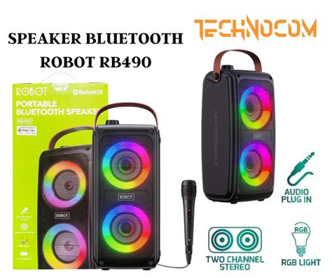 Jual Speaker Karaoke Bluetooth 5 0 Robot Rb490 Rgb With Microphone 20watt Kota Kendari