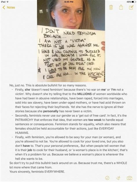 Anti Feminist Females Honestly Frustrate And Dishearten Me So Much You Re Either Brainwashed So