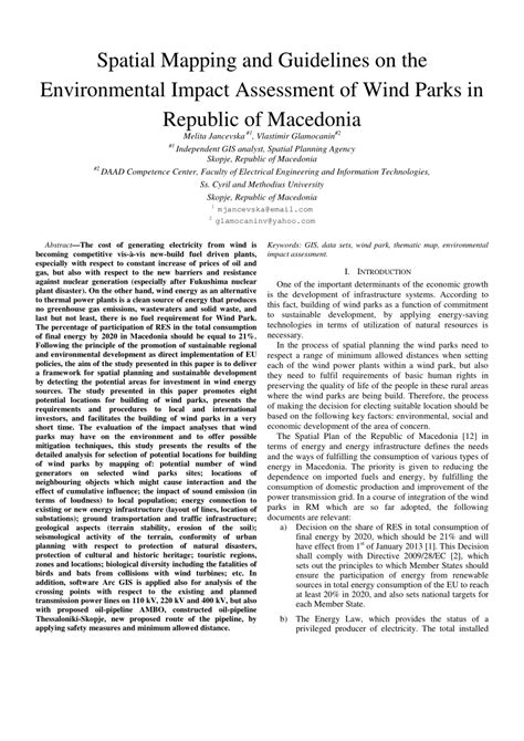 Pdf Spatial Mapping And Guidelines On The Environmental Impact