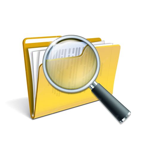 Premium Vector Magnifying Glass Over The Yellow Folder