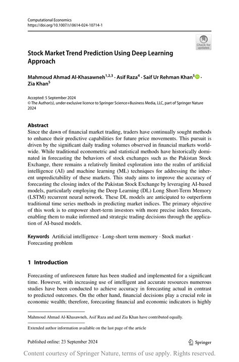 Stock Market Trend Prediction Using Deep Learning Approach