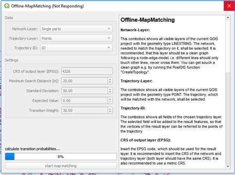 Qgis Offline Map Matching Freezes Geographic Information Systems