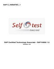 SAP C HANATEC SAP Certified Technology Pdf SAP C HANATEC SAP Certified Technology